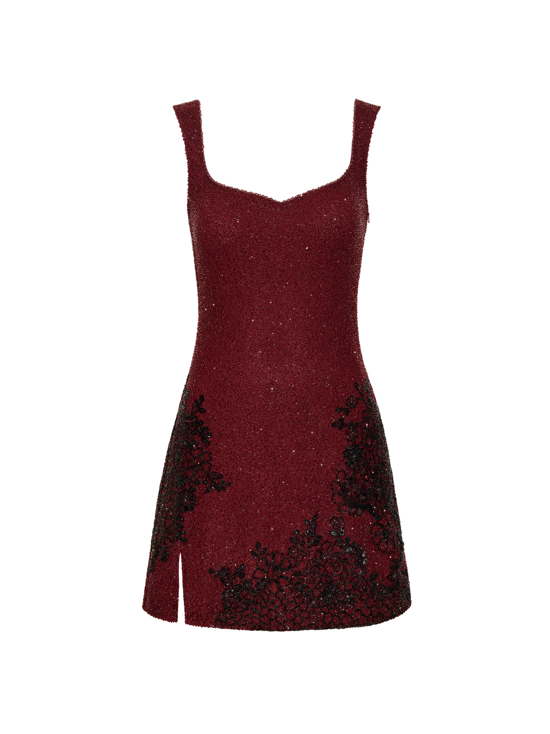 Damask Mini Dress Garnet Red – Clio Peppiatt