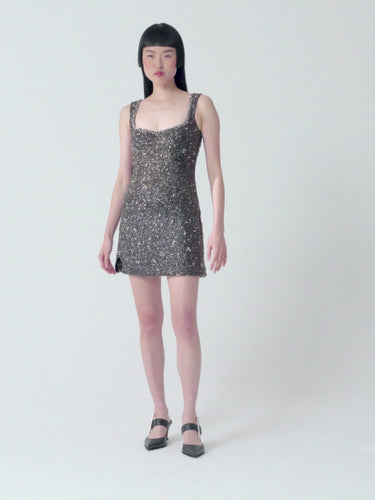 Crystal Dress Mink – Clio Peppiatt